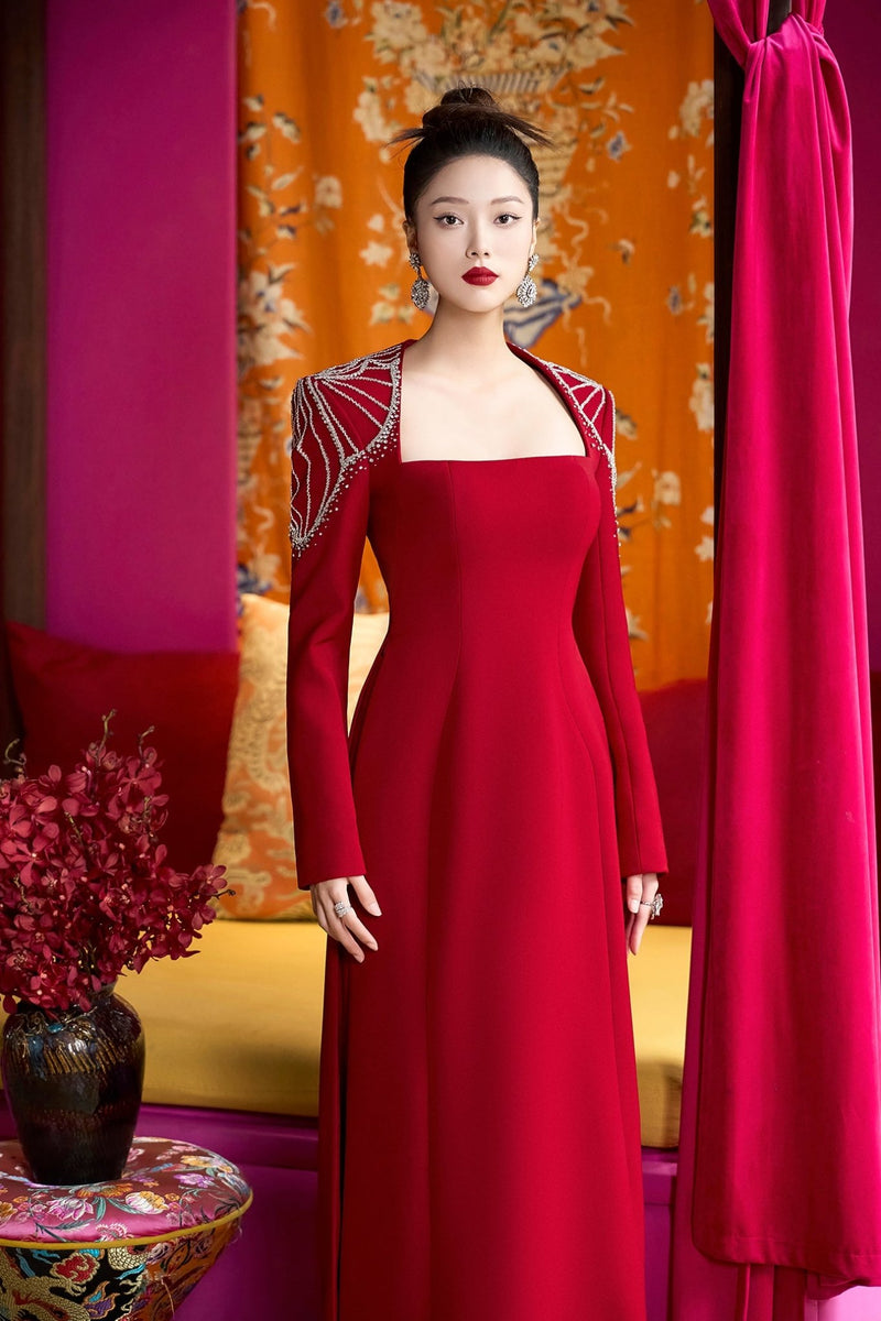 TRACY STUDIO - Scarlet Majesty Gown | AL BOUSHIYA – ALBOUSHIYA